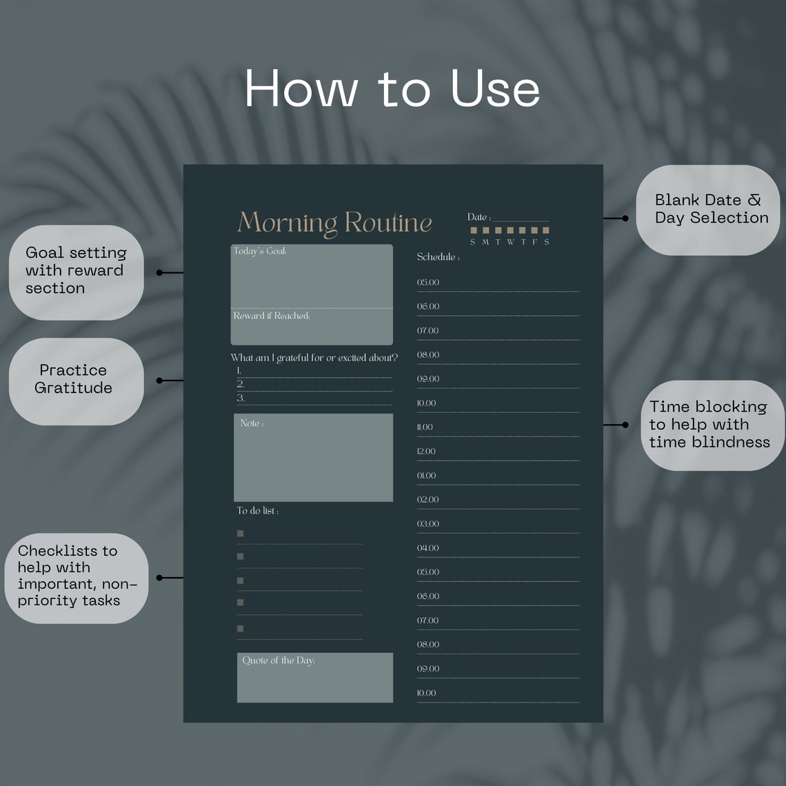 ADHD Digital Daily Planner Dark Mode ADHD Daily Planner - Etsy