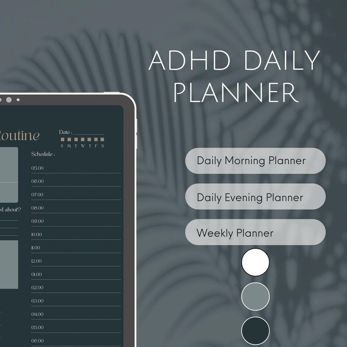 ADHD Digital Daily Planner Dark Mode ADHD Daily Planner - Etsy