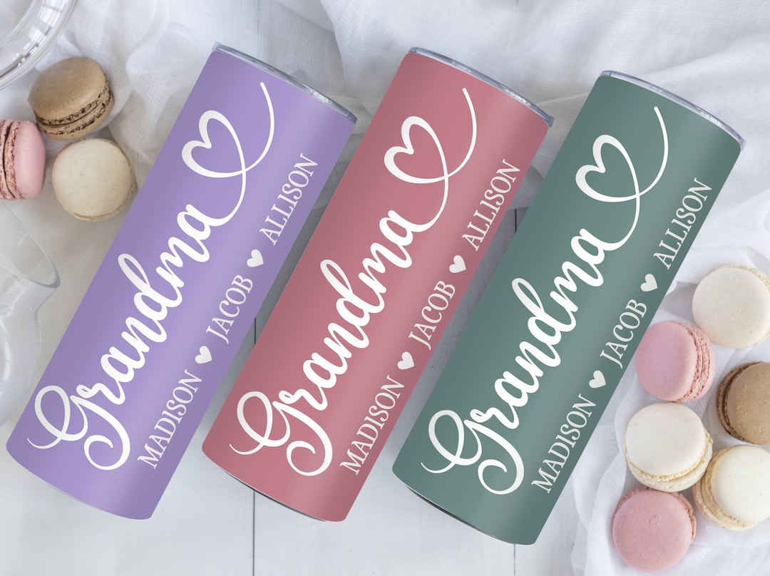 Personalized Grandma Tumbler, Custom Gift for Grandma With Grandkids ...