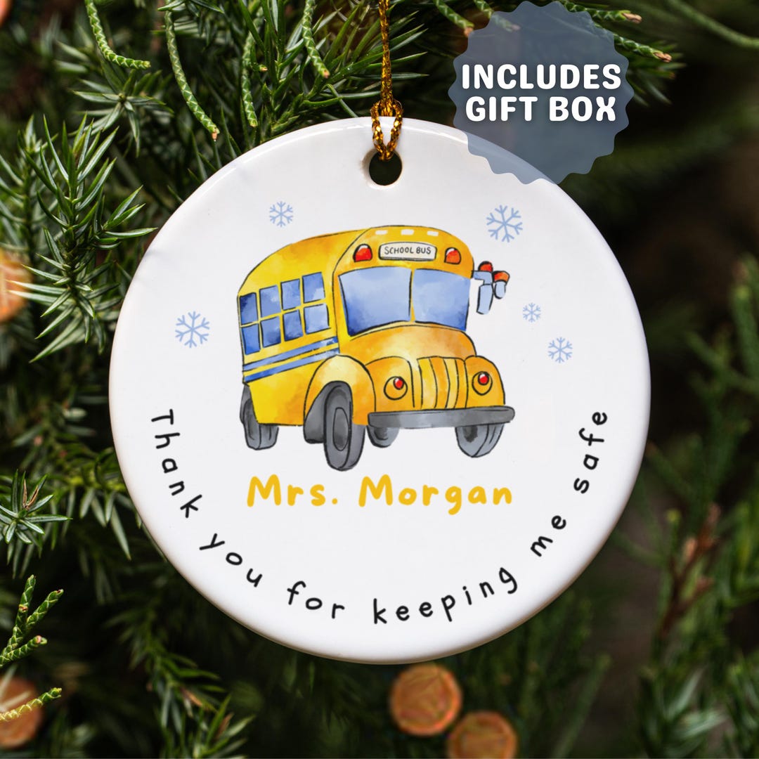 Personalized Bus Driver Gift, School Bus Driver Christmas Ornament ...