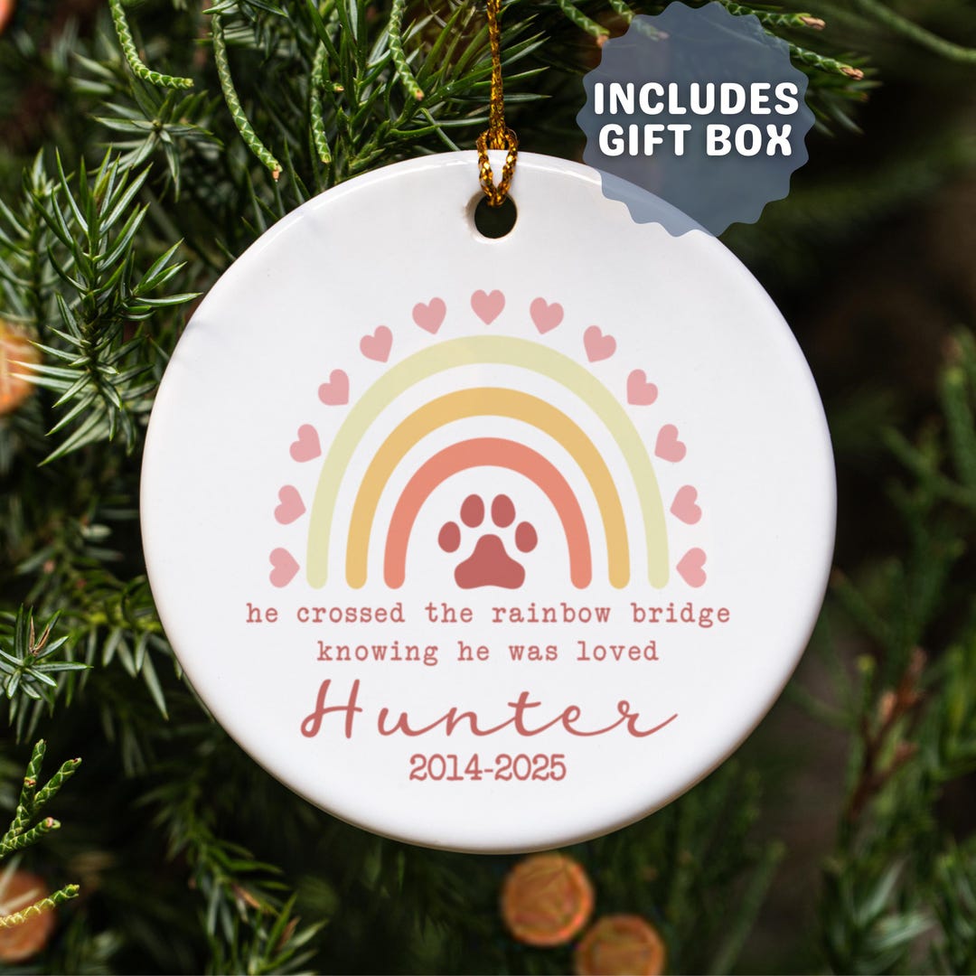 Custom Pet Memorial Ornament, Personalized Pet Keepsake, Loss of Dog ...