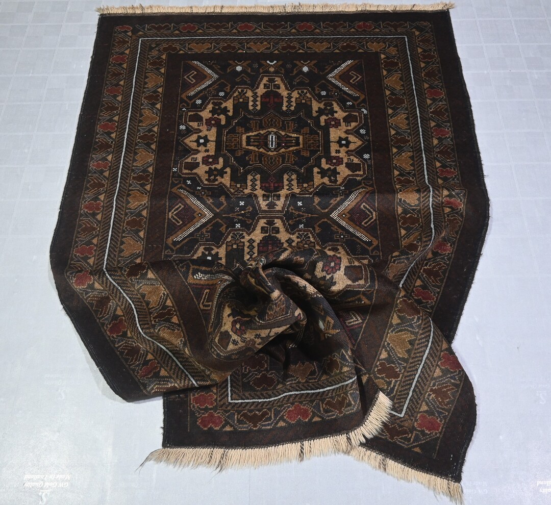 Antique Balochi Rug Afghan Handmade Rug 6.6x3.8 Ft Rug Wool on Wool Rug ...