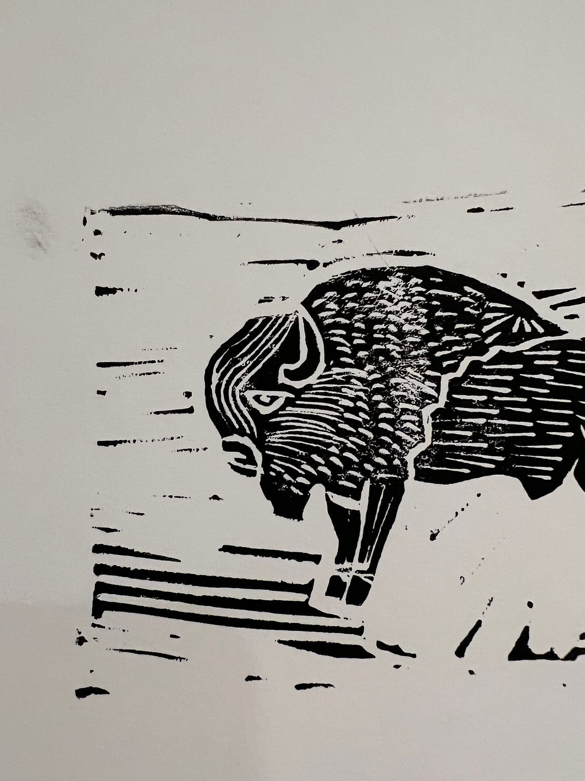 Buffalo Block Print - 5X7 - Etsy
