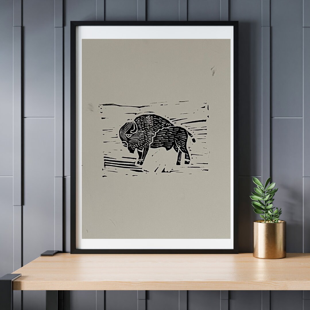 Buffalo Block Print - 5X7 - Etsy