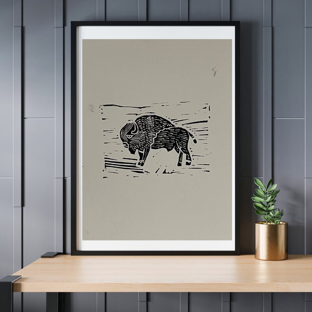 Buffalo Block Print - 5X7 - Etsy