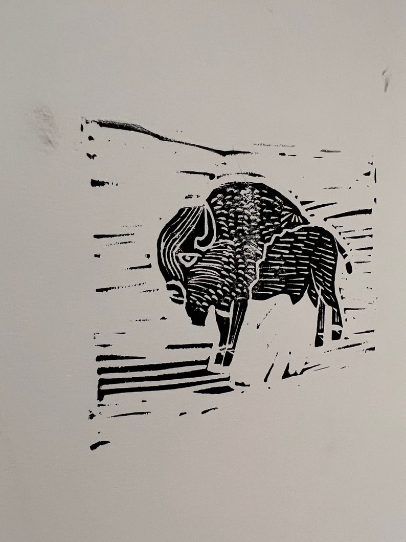 Buffalo Block Print - 5X7 - Etsy