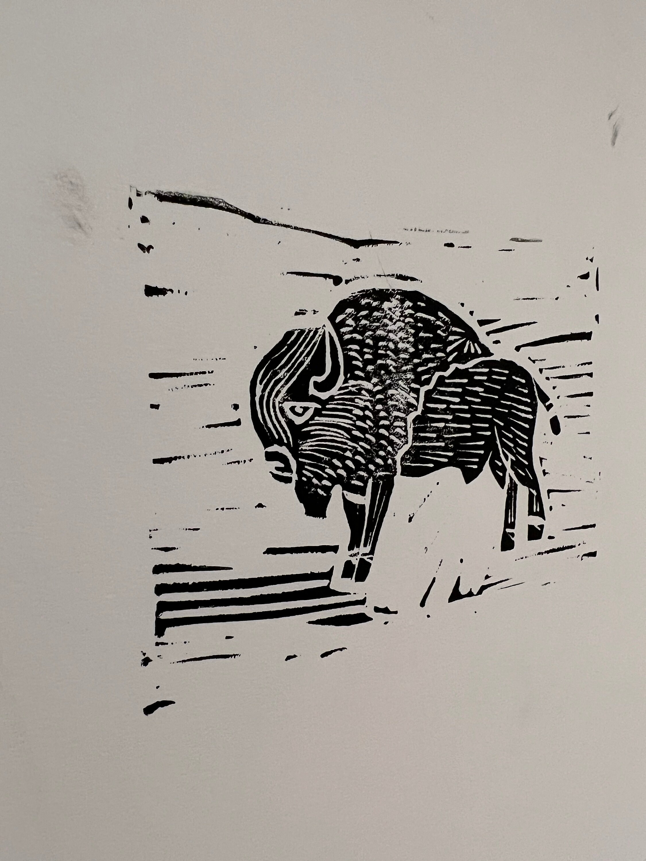 Buffalo Block Print - 5X7 - Etsy