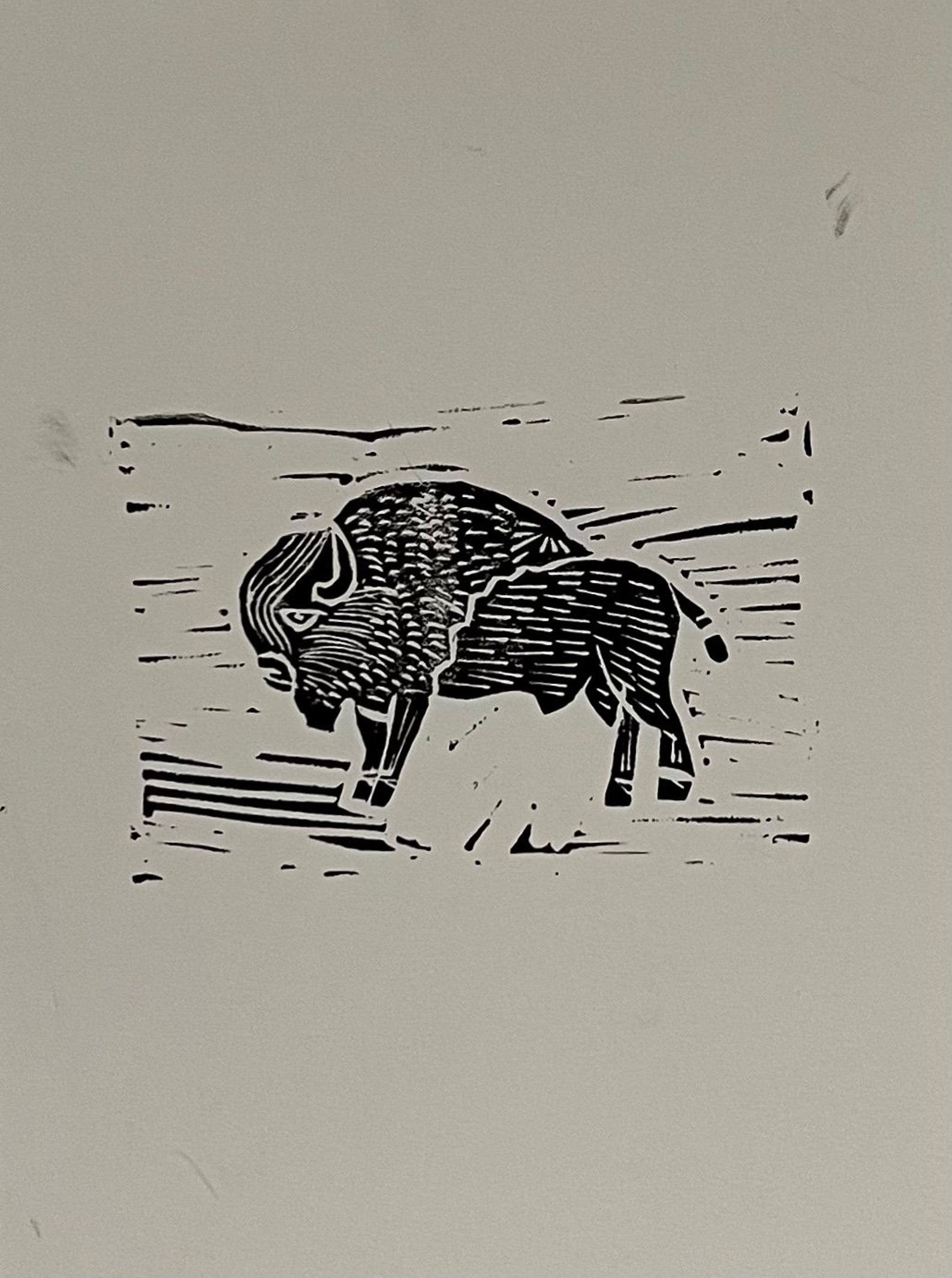 Buffalo Block Print - 5X7 - Etsy
