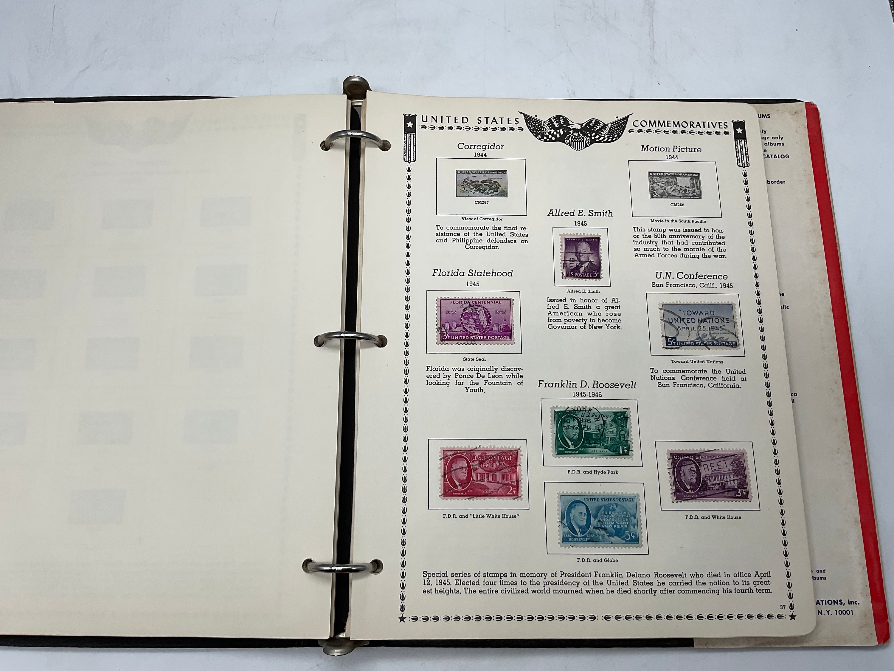 Vintage American Commemorative Stamp Album From 1893-1966 in 3-ring ...