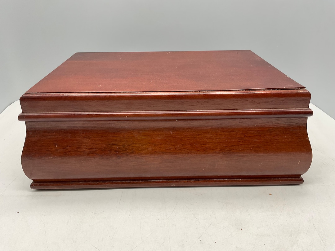 Cherry Wood Jewelry Box 1990, Well-made Vintage - Etsy