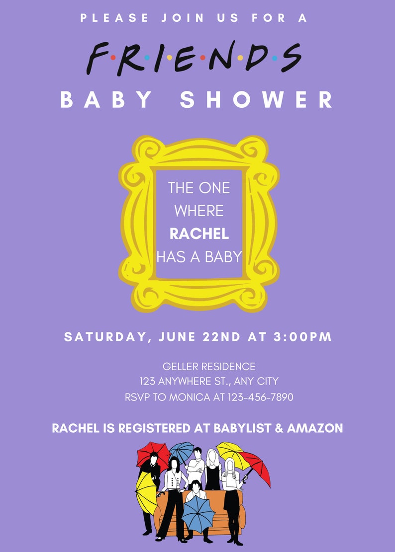 Editable Friends Baby Shower Invitation Bundle, Friends Invitation ...