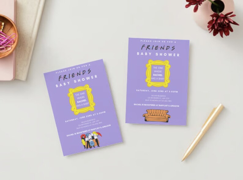 Editable Friends Baby Shower Invitation Bundle, Friends Invitation ...