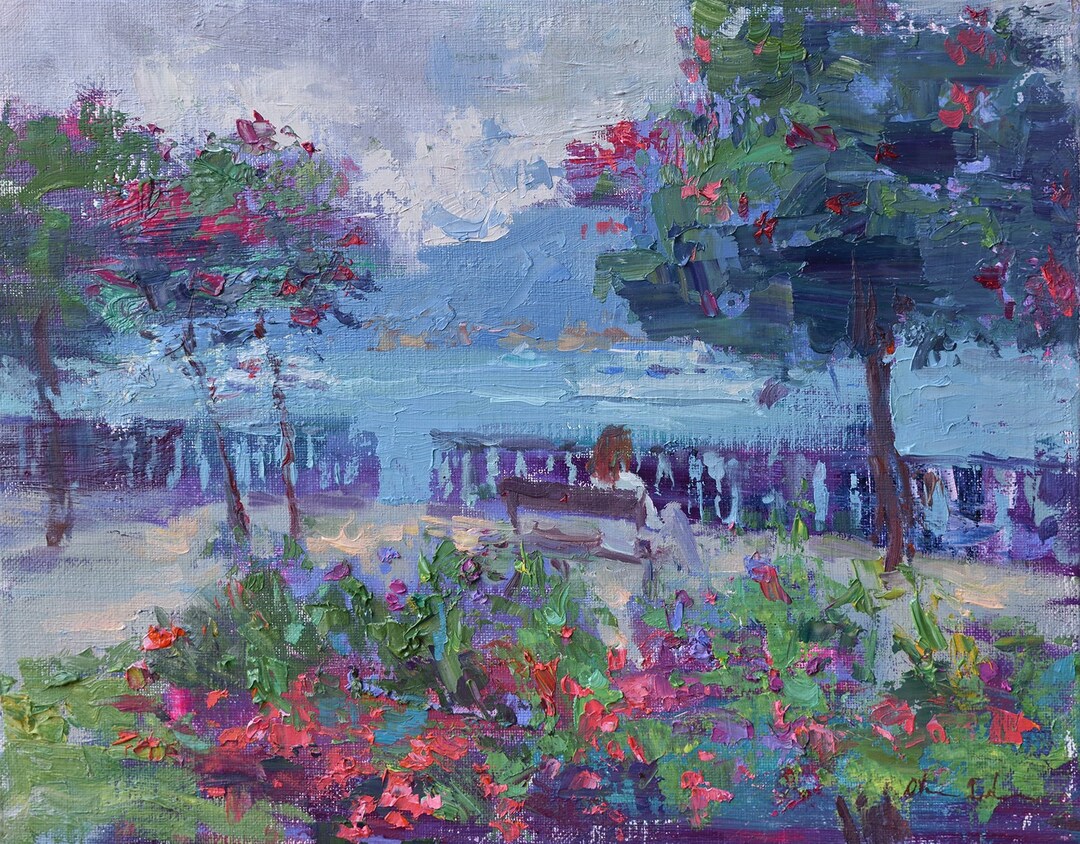 Bellagio Promenade Original Impressionist Oil Painting - Etsy