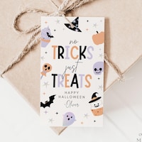 Editable and Printable Cute Ghost Halloween Gift Tag Template, Happy ...
