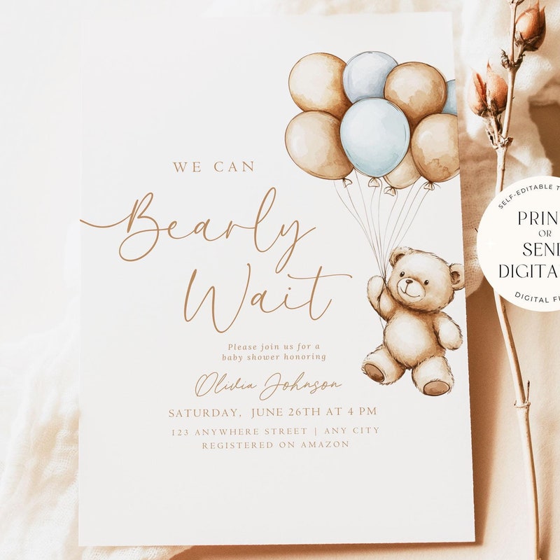 We Can Bearly Wait Baby Shower Invitation - Etsy