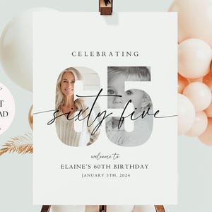 EDITABLE 65th Birthday Welcome Sign Look Who's 65 Welcome Poster ...