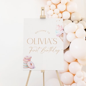 Editable Sweet One Birthday Welcome Sign Sweet One Birthday Sign 1st ...