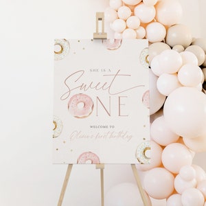 Editable Sweet One Birthday Welcome Sign, Sweet One Birthday Sign, 1st ...