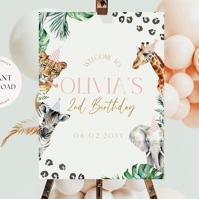 Wild 2 Girl Welcome Sign - Etsy