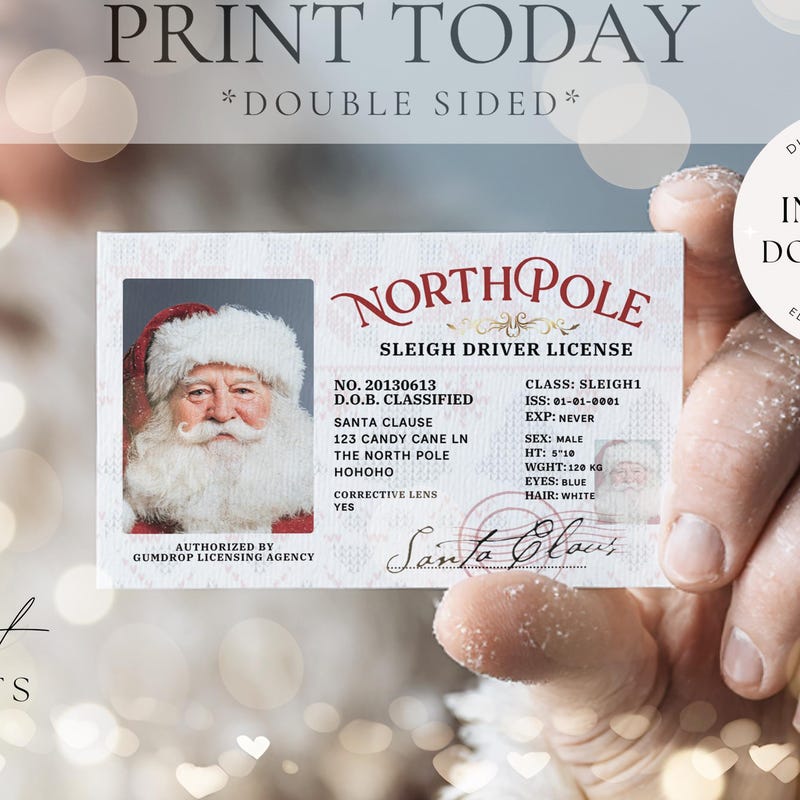 Santa Claus Drivers License - Etsy