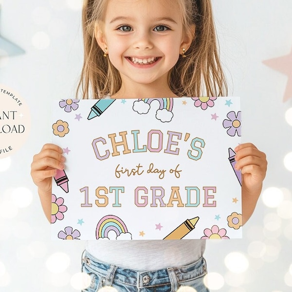 First Day of 1st Grade - Etsy