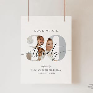 EDITABLE 30th Birthday Welcome Sign Look Who's 30 Welcome Poster ...