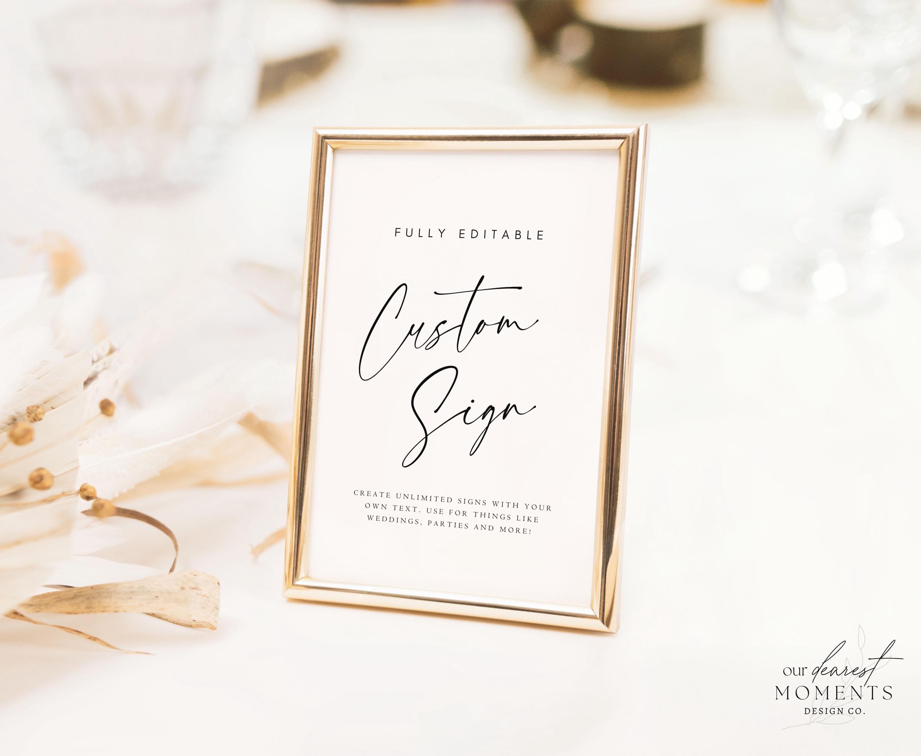 Editable Custom Table Sign Template Instant Download Printable Modern ...
