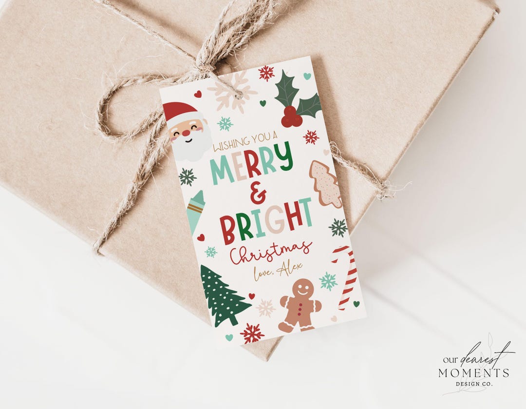 Editable Thank You Kids School Christmas Gift Tag Template Printable ...