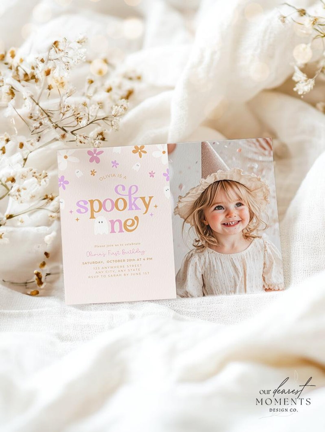 Editable Spooky One Birthday Invitation Halloween 1st Birthday Invite ...