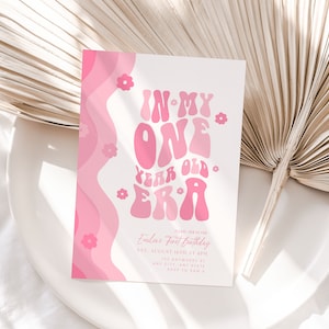 One Year Old Era Invitation First Birthday Invitation for Girl Digital ...