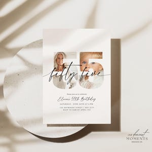 55th Birthday Invitation Template 55 Th Digital Invite With Photo ...