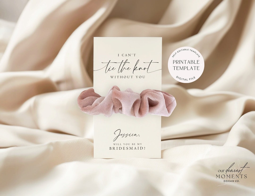 Printable Scrunchie Tag Template for Bridesmaid Bachelorette Party Tag ...