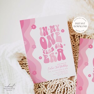 One Year Old Era Invitation First Birthday Invitation for Girl Digital ...