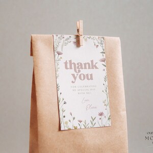 Birthday Party Favor Tag Wildflower Birthday Boho Wild One Goodie Bag ...