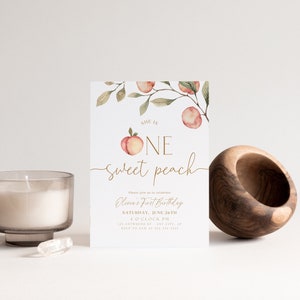 One Sweet Peach Invitation Peach Birthday Invite First Birthday Invite ...