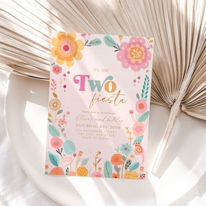 Two Fiesta Birthday Invitation Second Birthday Invitation for Girl ...