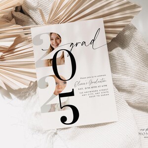 Editable Graduation 2025 Senior Announcement Card Minimalist Graduation ...