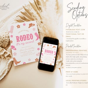 Second Rodeo Invitation Cowgirl Birthday Invite Wild West Cowgirl 2nd ...