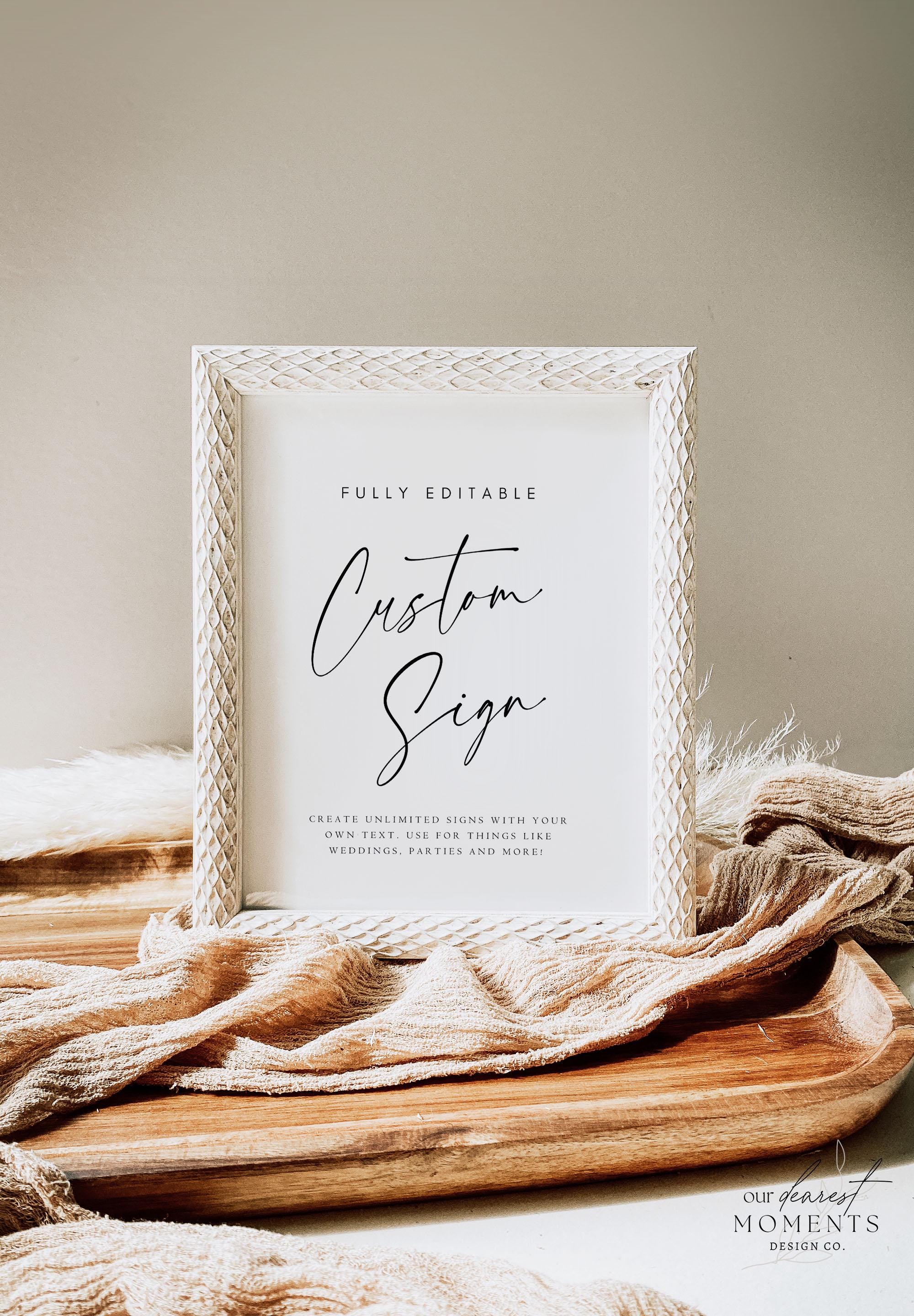 Editable Custom Table Sign Template Instant Download Printable Modern ...