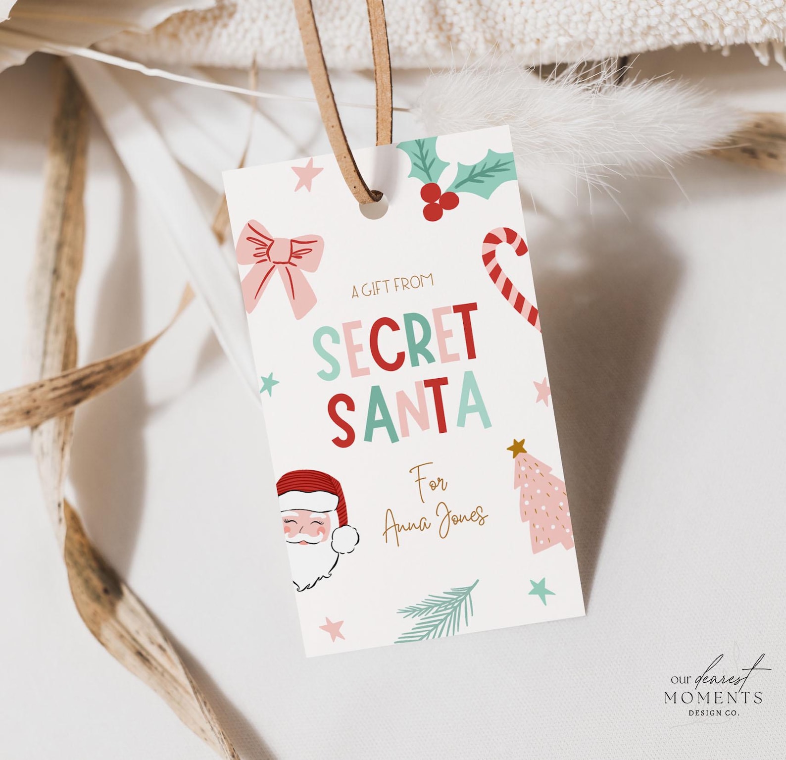 Editable Secret Santa Gift Tag Template Printable Present Tags Santa ...