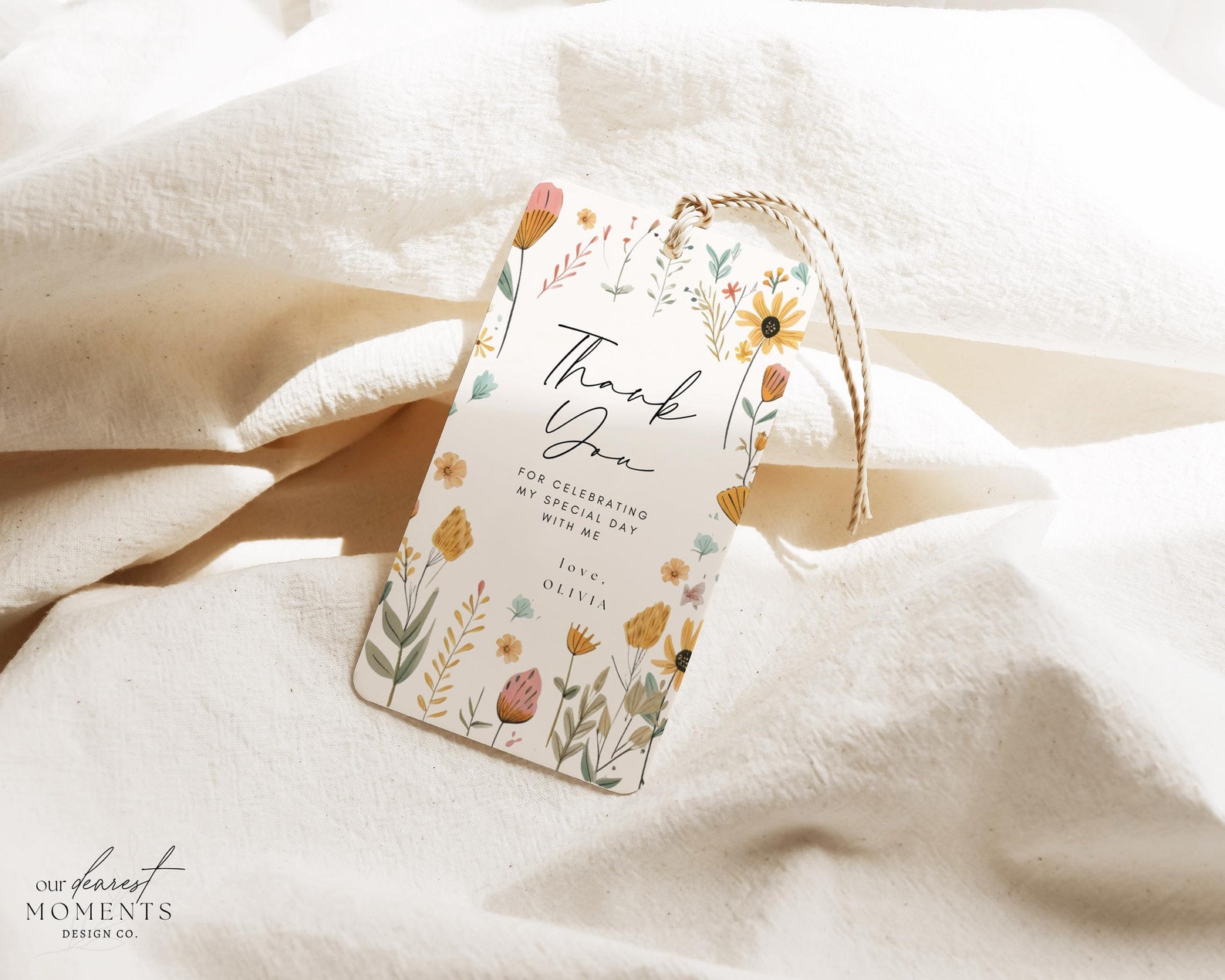 Wildflower Birthday Goodie Bag Tag Digital Wild Flower Birthday Thank ...