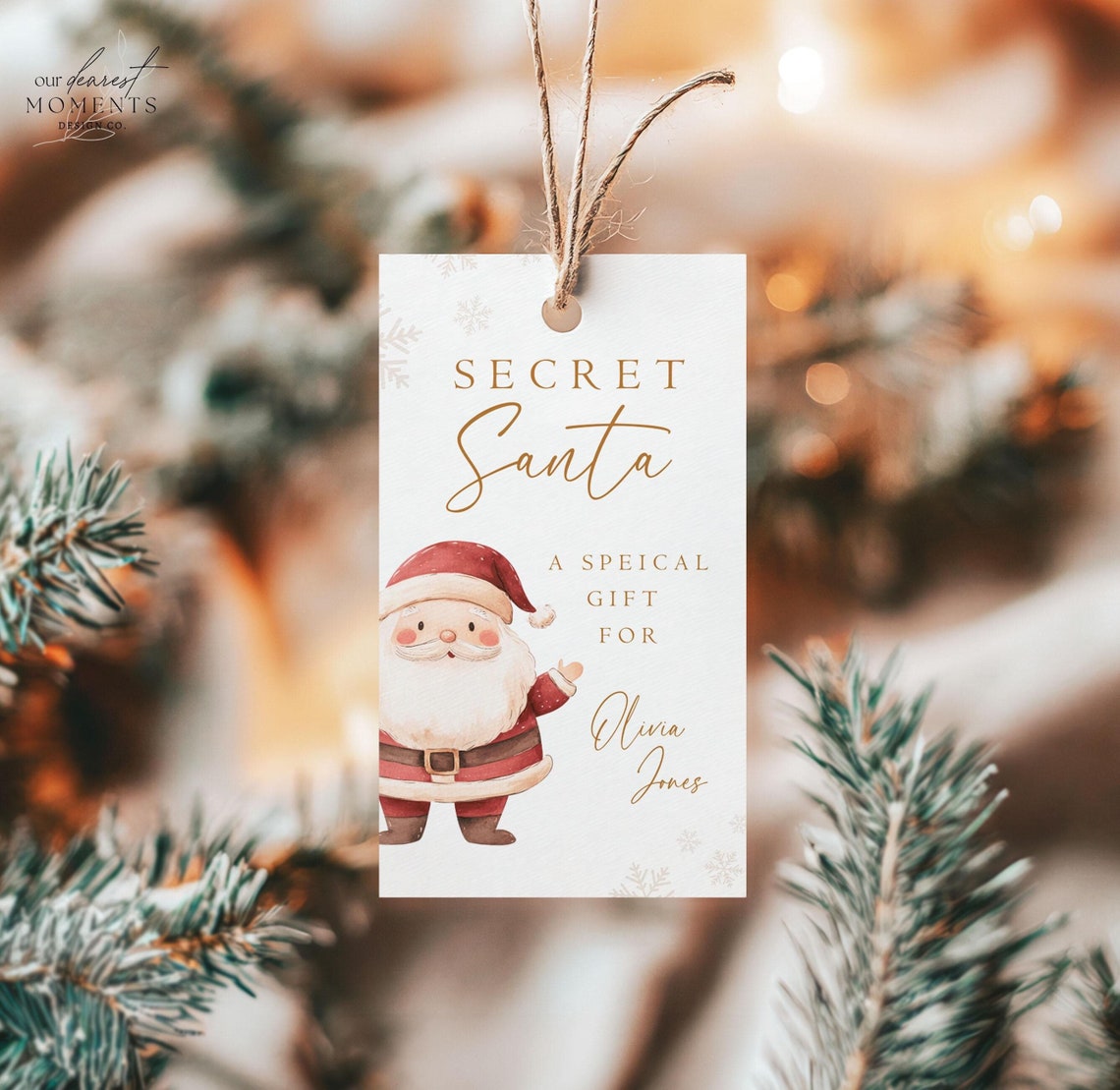 Editable Secret Santa Gift Tag Template Printable Present Tags Santa ...