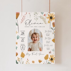Editable Wildflower Birthday Bundle Girl Flower Birthday Digital ...