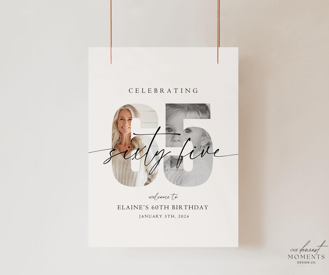 EDITABLE 65th Birthday Welcome Sign Look Who's 65 Welcome Poster ...