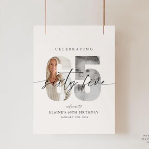 EDITABLE 65th Birthday Welcome Sign Look Who's 65 Welcome Poster ...