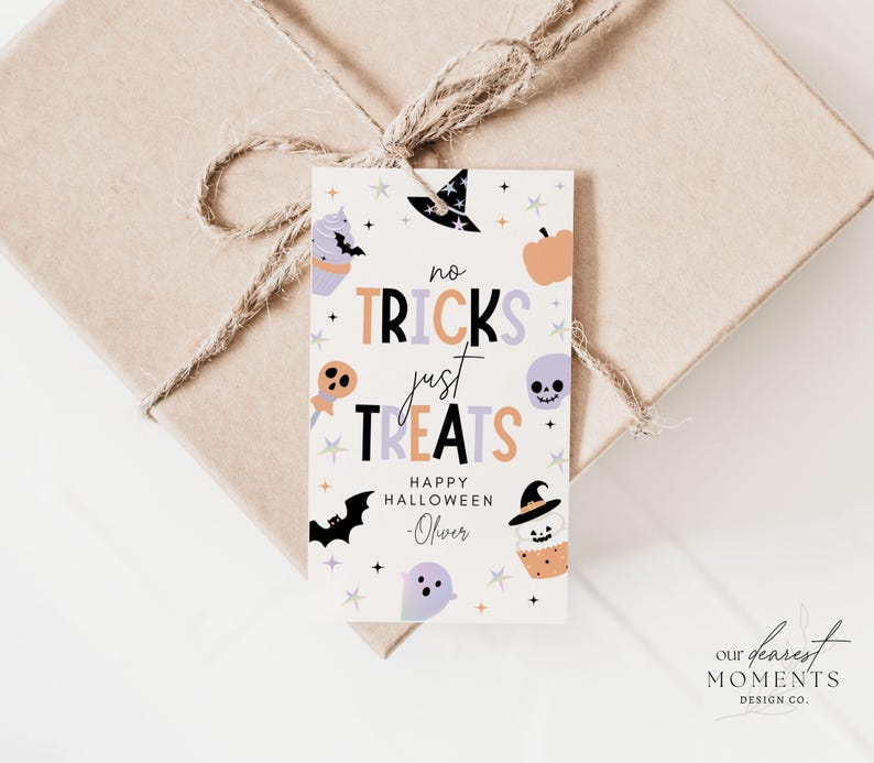 Editable Halloween Kids School Gift Tag Template Printable Present Tags ...