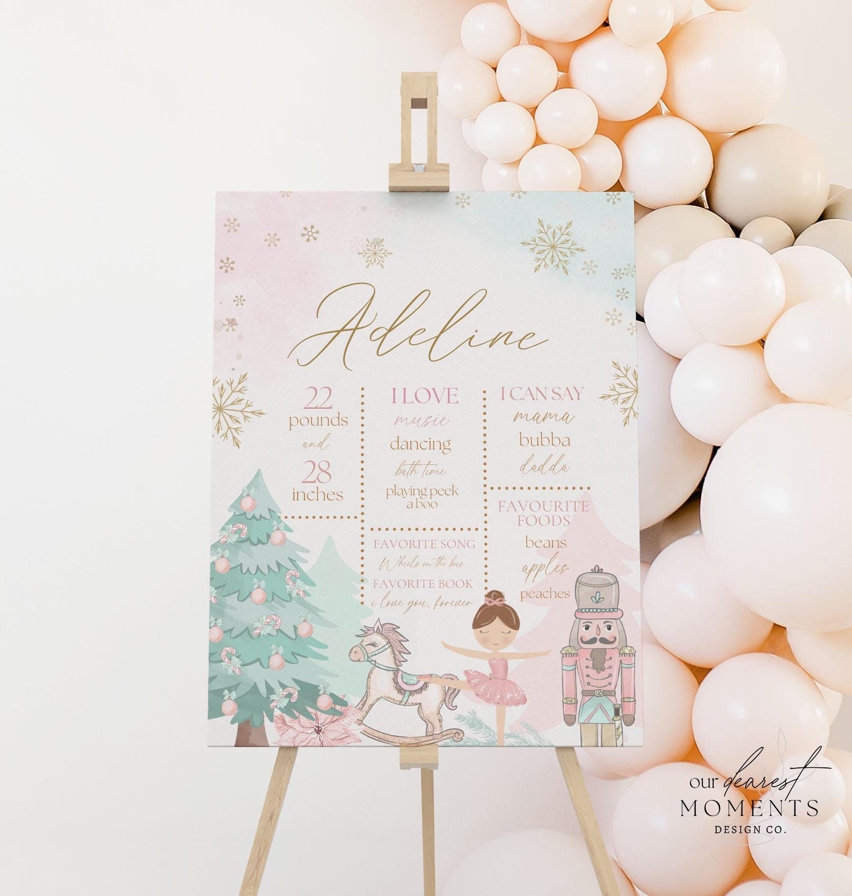 Editable Nutcracker Ballet Poster Growth Chart Christmas Growth Board ...