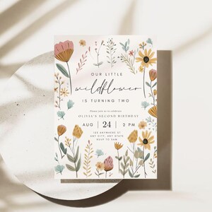 Editable Wildflower Birthday Bundle Girl Flower Birthday Digital ...