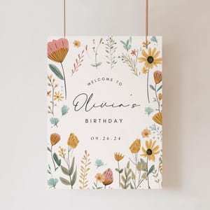 Editable Wildflower Birthday Bundle Girl Flower Birthday Digital ...