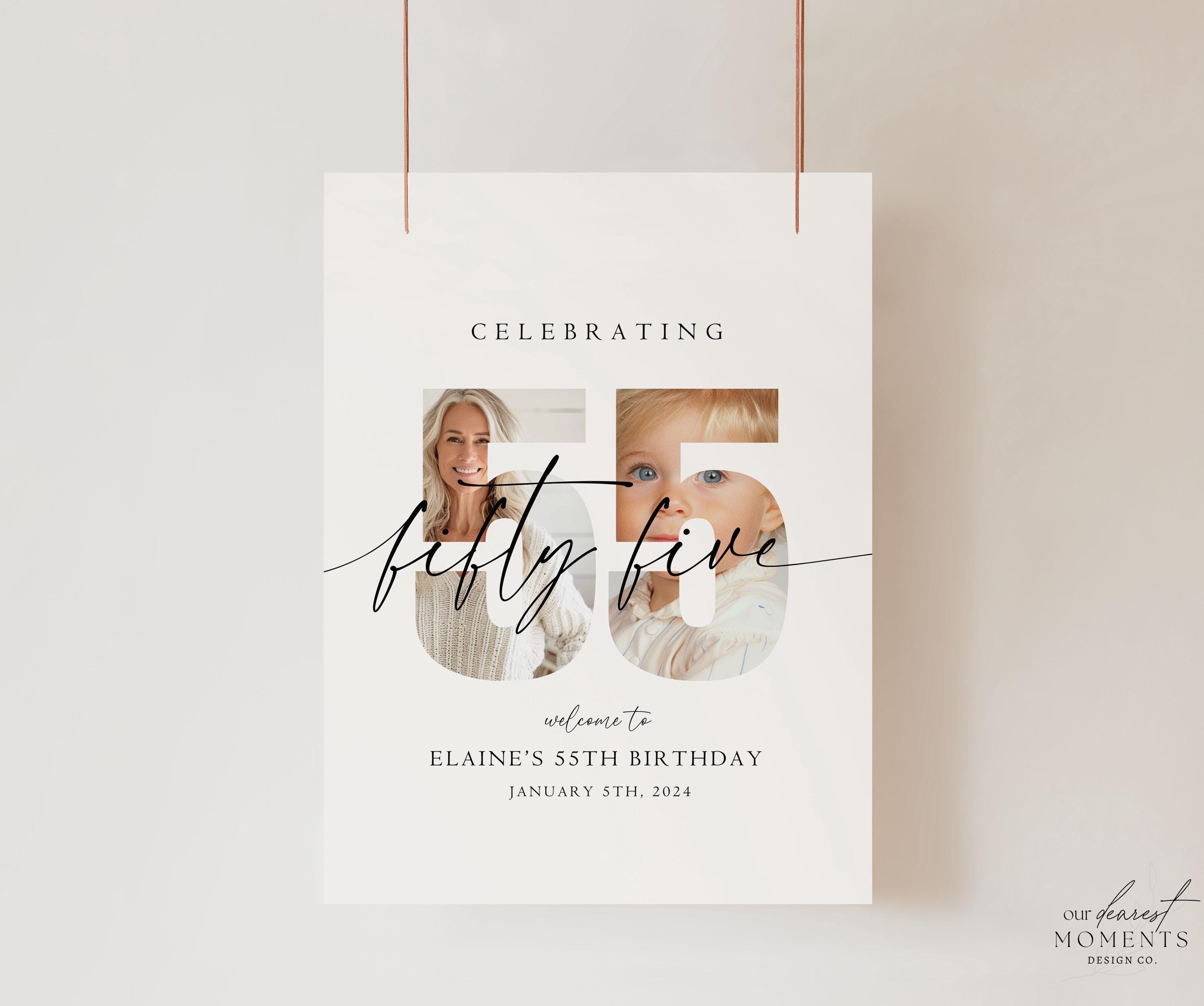 EDITABLE 55th Birthday Welcome Sign Look Who's 55 Welcome Poster ...